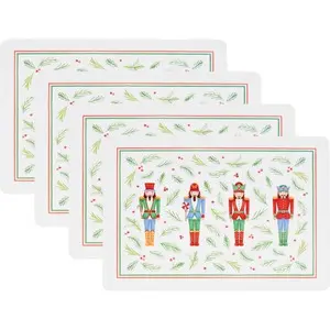 LENOX Bayberry Nutcracker Cork Placemats Set Of 4 - Multicolor