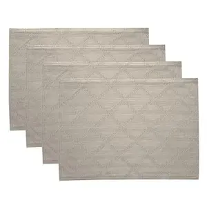 LENOX Laurel Leaf Reversible Placemats Set Of 4 - Platinum