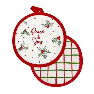 LENOX Bayberry Peace & Joy Oven Mit And Pot Holder 2 Piece Set