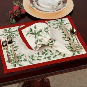 LENOX Holiday Placemat Set Of 4 & Napkin Set Of 4 Value Set
