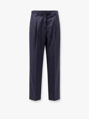 Givenchy Double Pleat Wool Trousers - Blue