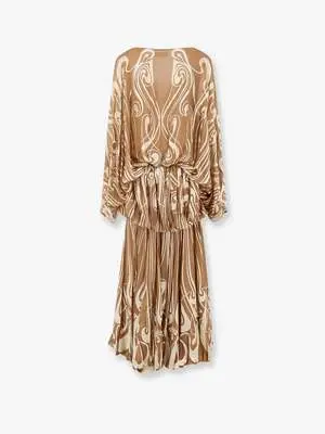 Zimmermann Momentum Burnout Bubble Gown Silk Dress - Brown