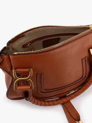 Chloé Marcie Small Leather Shoulder Bag - Brown