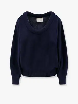 LISA YANG Doria Sweater With Wide Neckline - Blue