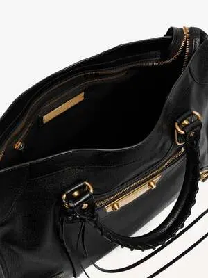 Balenciaga Le City Uptown Leather Handbag With Stud Detail