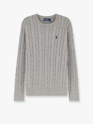 Polo Ralph Lauren Cotton Sweater With Cable Knit - Grey