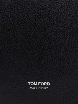 TOM FORD Grainde Leather Pochette - Black