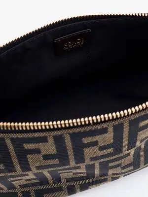 Fendi Vanity Pouch Ff Jacquard Fabric Small Handbag