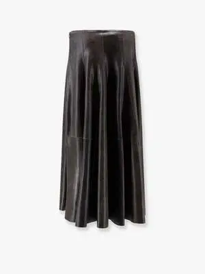 ALYSI Leather Midi Skirt