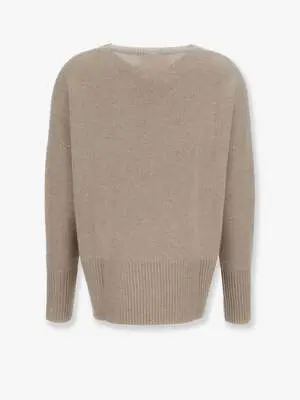 LISA YANG Mila Cashmere Sweater With Ribbed Knit - Beige
