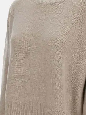 LISA YANG Mila Cashmere Sweater With Ribbed Knit - Beige