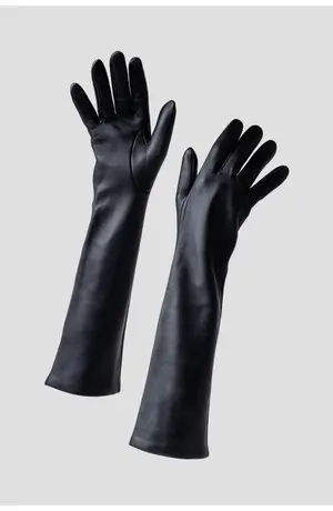 Natori Leather Gloves Long Leather Gloves - Black