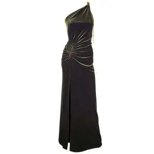 ME & THEE Sofia Olive Velvet Maxi Dress
