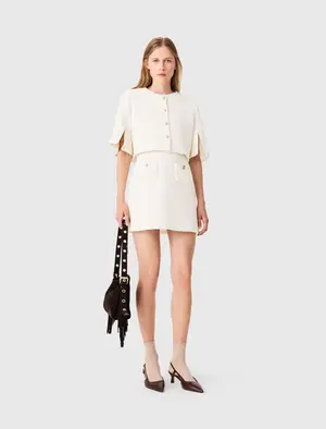 Maje 2-in-1 Tweed Dress - Ecru