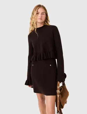 Maje Knit Dress With Removable Sweater