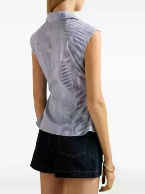 EVER NEW Nova Ruched Striped Top - Blue