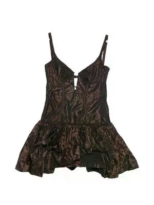 MARIA LUCIA HOHAN Ayna Corset-style Ruffled Mini Dress - Brown
