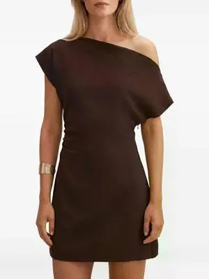 EVER NEW Danielle Asymmetrical Mini Dress - Brown