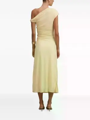 EVER NEW Piper Draped Tie One-shoulder Fitted Midi Dress - Yellow