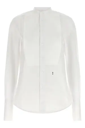 Fendi Poplin Shirt With Plastron Piqu - White