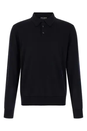 Dolce & Gabbana Virgin Wool Polo Shirt - Blue