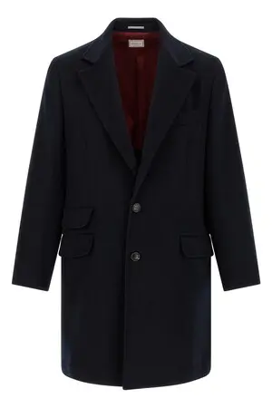 Brunello Cucinelli Wool Beaver Coat - Blue