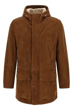 Brunello Cucinelli Suede Parka - Brown