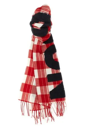 J.W.ANDERSON J. W.anderson 'checke Logo' Scarf - Red