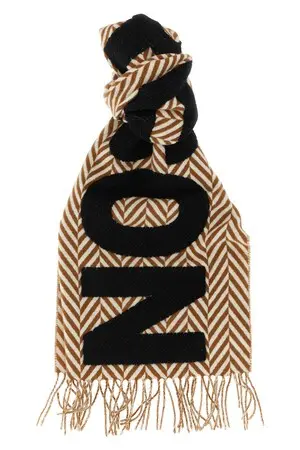 J.W.ANDERSON J. W.anderson 'herringbone Logo' Scarf Brown