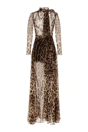 Dolce & Gabbana Silk Blend Dress - Brown