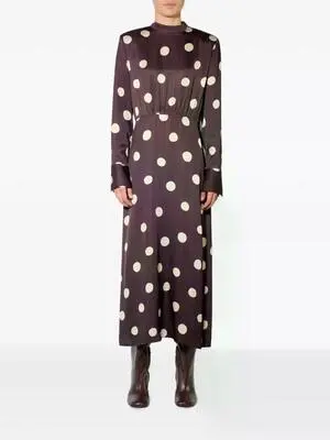 Liviana Conti Polka-dot Long-sleeve Maxi Dress