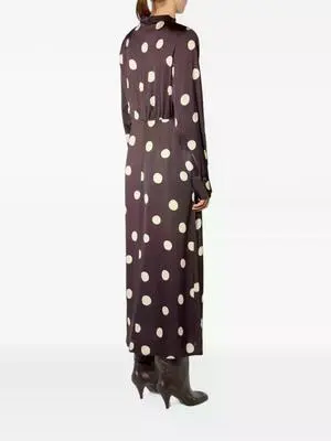 Liviana Conti Polka-dot Long-sleeve Maxi Dress
