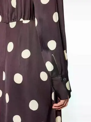 Liviana Conti Polka-dot Long-sleeve Maxi Dress