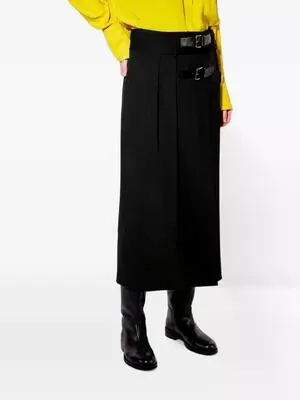 Liviana Conti Buckle-detail Pleated Midi Skirt - Black