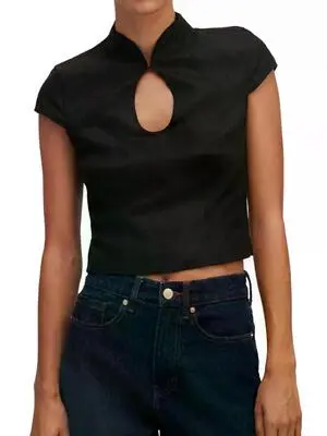 EVER NEW Ayla Keyhole Linen Top