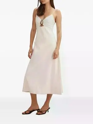 EVER NEW Alice Gathered Hardware-detail Midi Dress