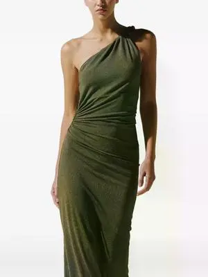 BAOBAB Celele One-shoulder Ruched Maxi Dress - Green