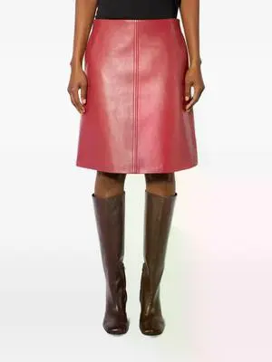 Liviana Conti Leather A-line Mini Skirt