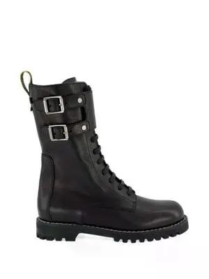 Fendi Commando Buckle-detail Biker Boots - Black