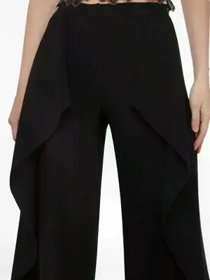 GEMY MAALOUF Ruffled Crepe-texture Trousers
