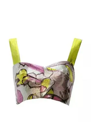GEMY MAALOUF Floral-print Cropped Top