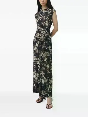 Simkhai Acacia Floral-print Draped Maxi Dress