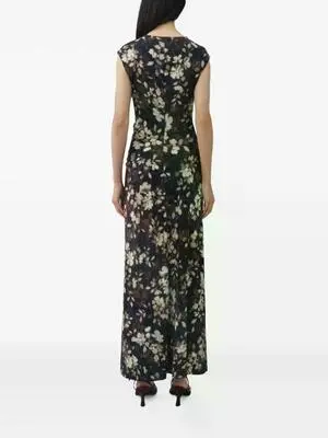 Simkhai Acacia Floral-print Draped Maxi Dress