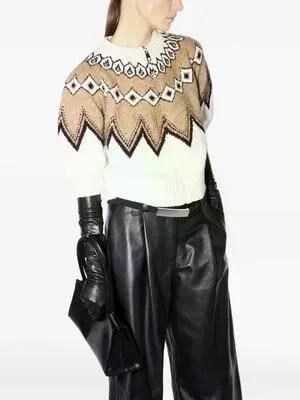 Liviana Conti Fair Isle-knit Zip-up Sweater