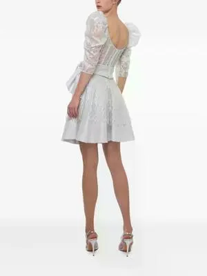 GEMY MAALOUF Shimmery Fishnet-overlay Skirt