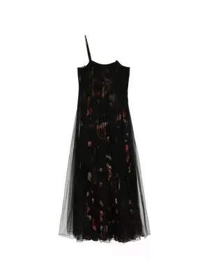 QUETSCHE Floral-print Tulle-overlay Dress