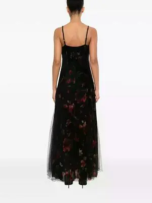 QUETSCHE Floral-print Tulle-overlay Dress