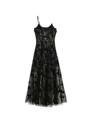 QUETSCHE Floral-jacquard Tulle-overlay Dress