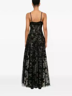 QUETSCHE Floral-jacquard Tulle-overlay Dress