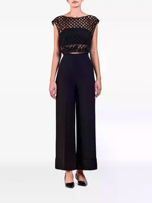 GEMY MAALOUF Embellished Mesh-overlay Top